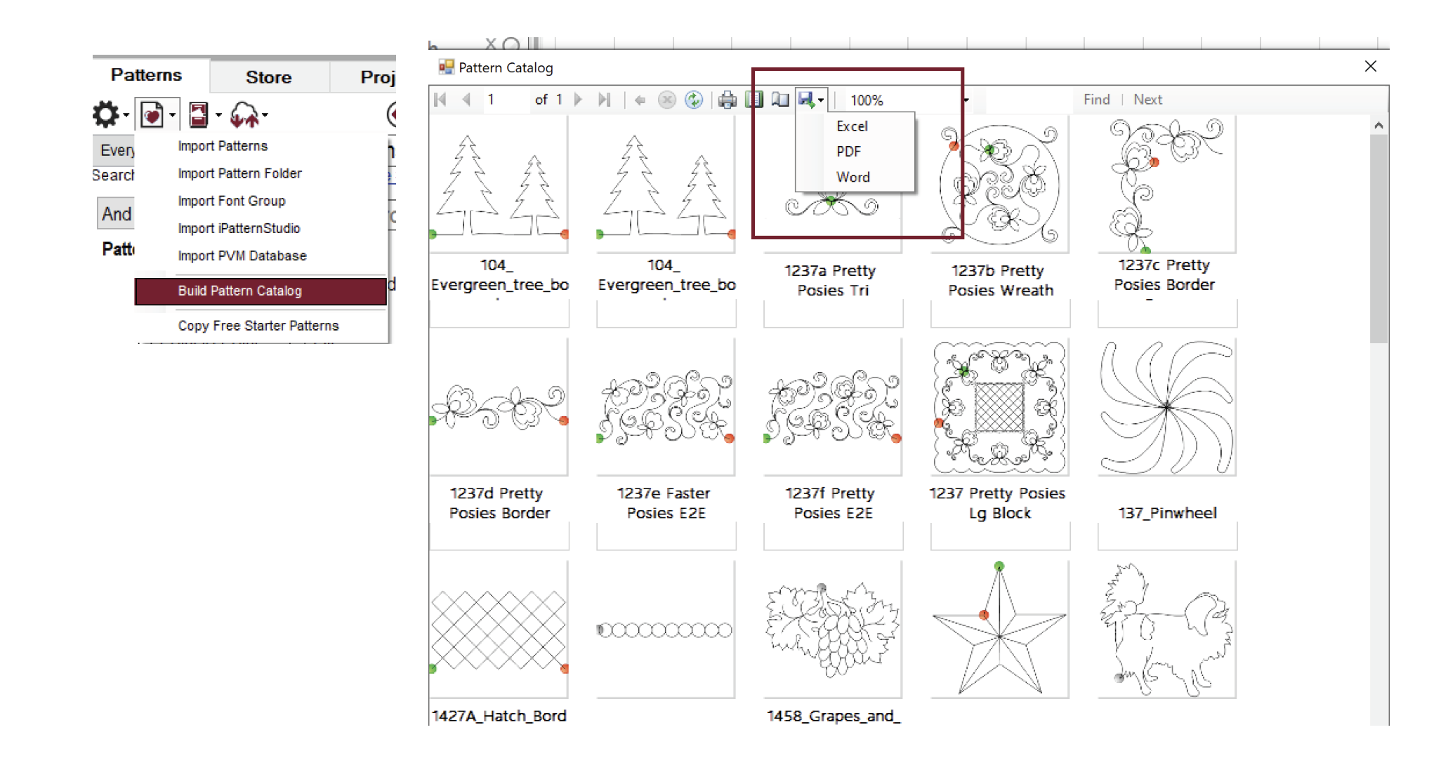 Import Patterns in the Patterns Tab